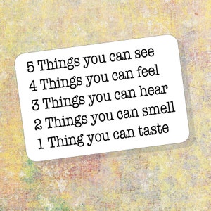 Sticker: Grounding Technique to Help With Anxiety. 5 Things You Can See ...