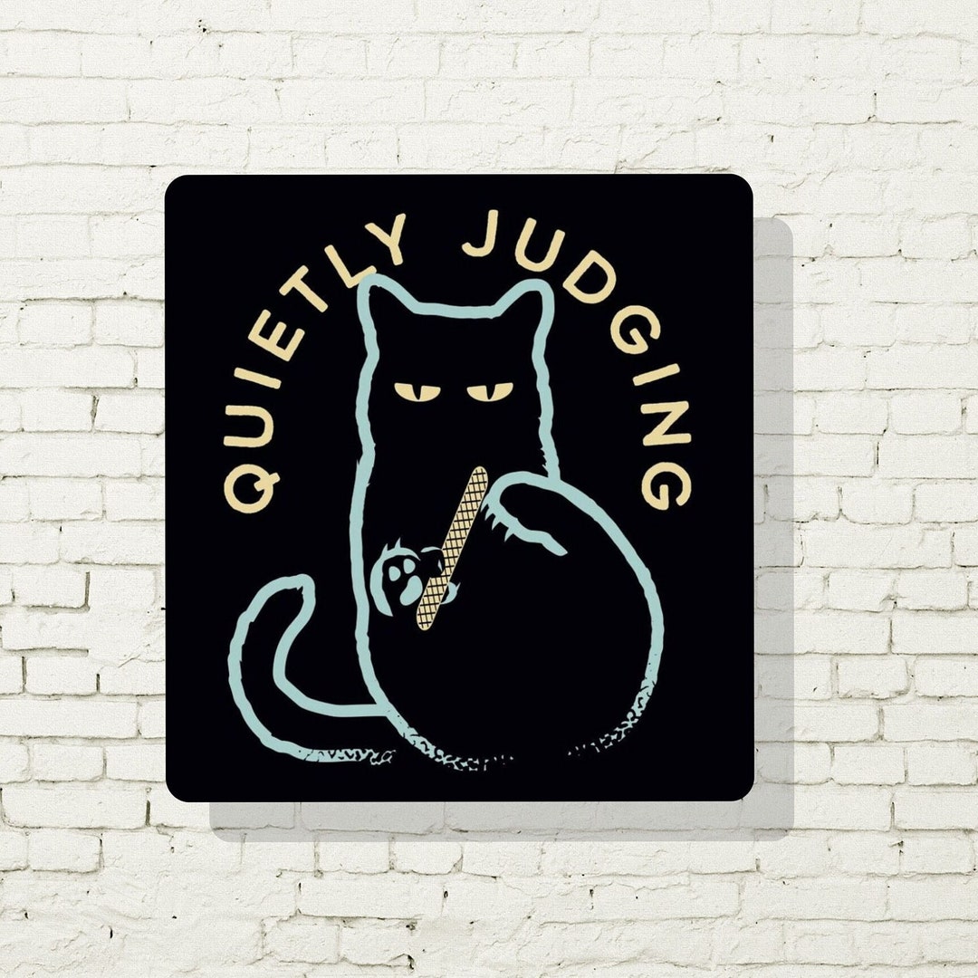 Sticker: Quietly Judging. Cat Filing Nails and Watching. Judgy Cat ...