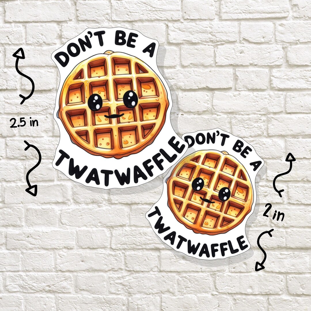 Twatwaffle Sticker | Funny Waffle Face Adult Humor Vinyl Decal for ...