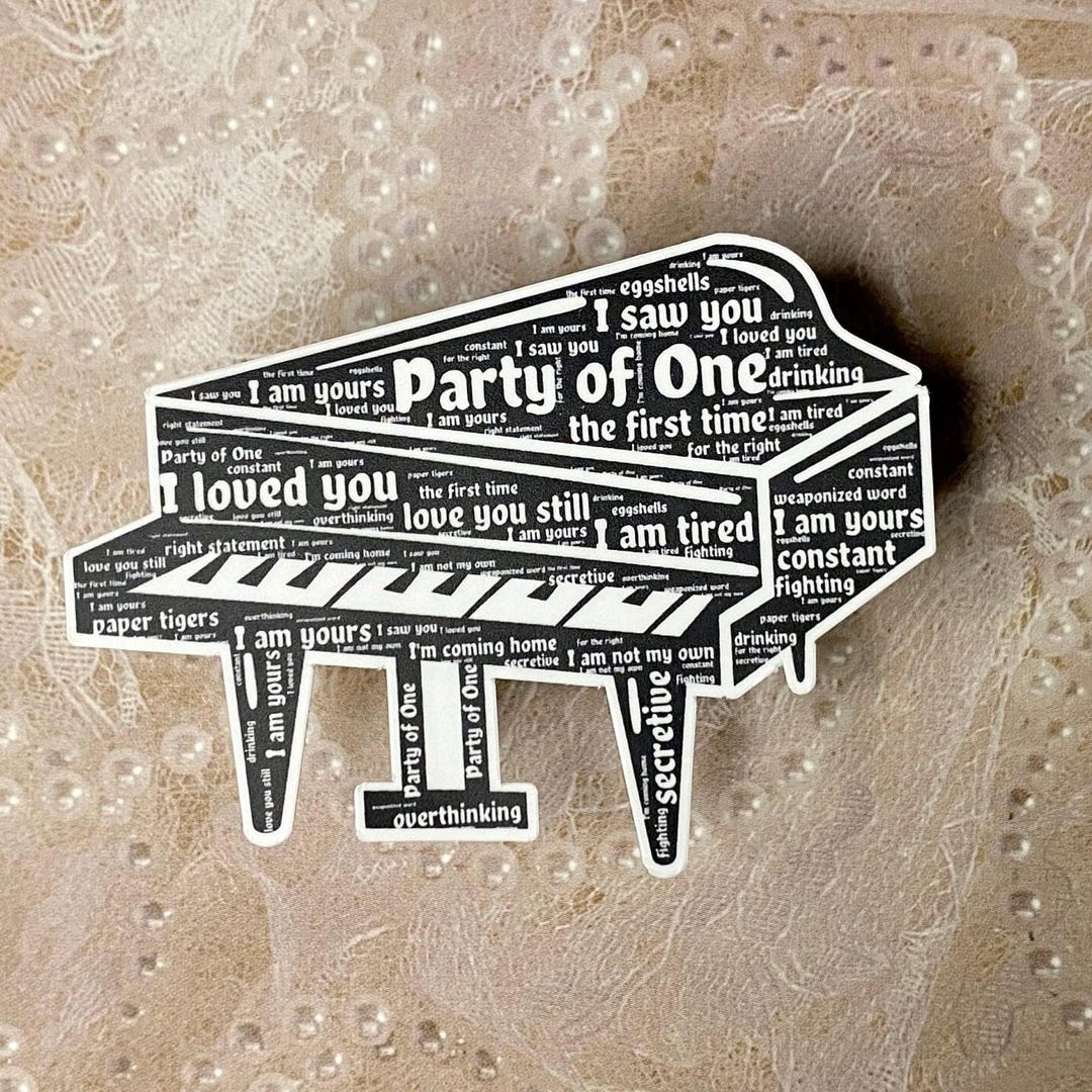 Brandi Carlile Sticker: Party of One, Piano Sticker With Lyrics From ...