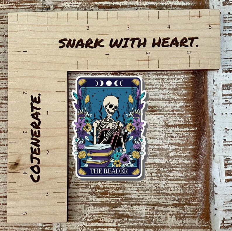 The Reader Sticker: Tarot Card Skeleton the Reader Tarot - Etsy