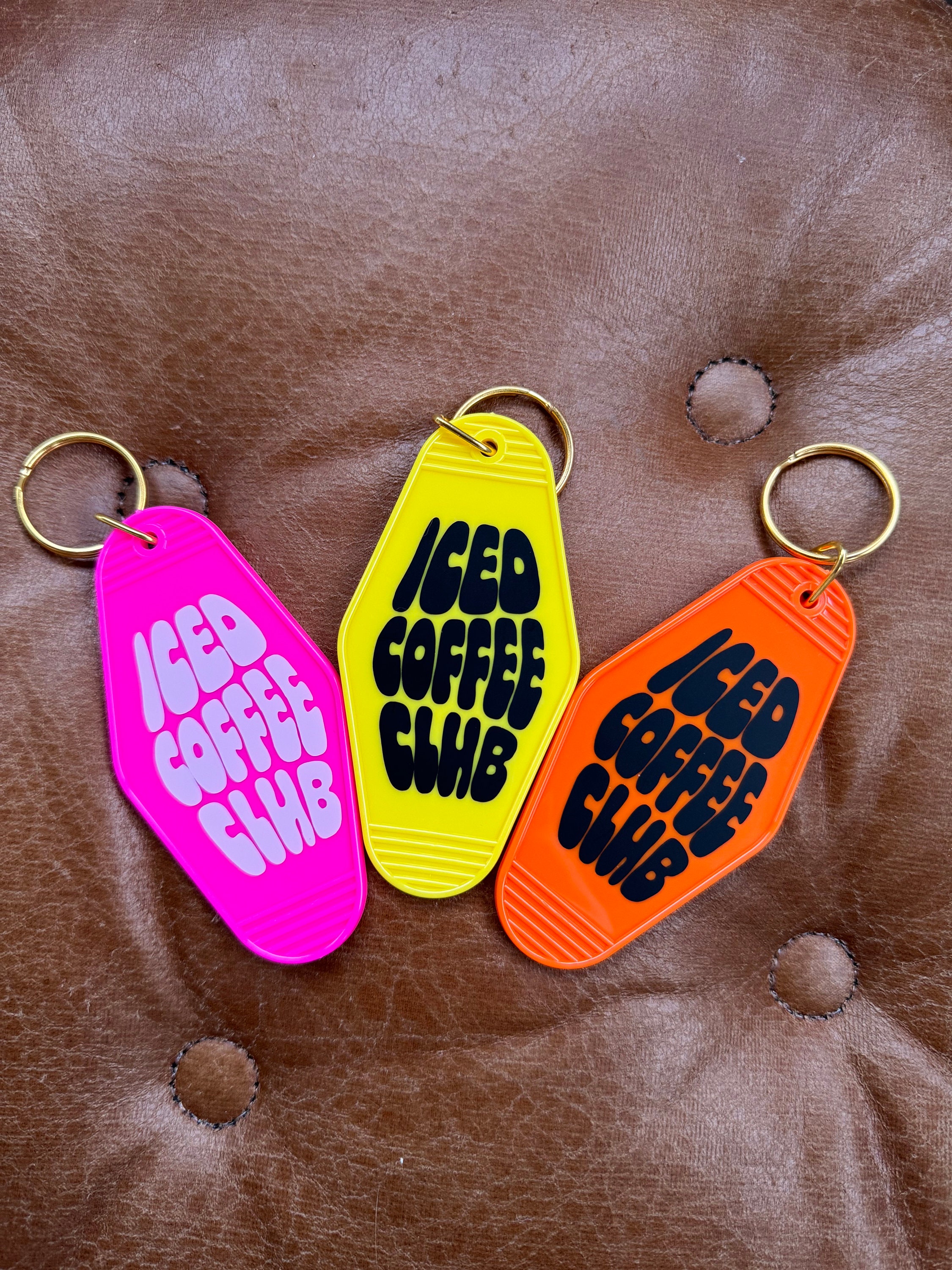 Coffee Inspired Motel Keychain, Iced Coffee Cute Keyring, Iced Coffee ...