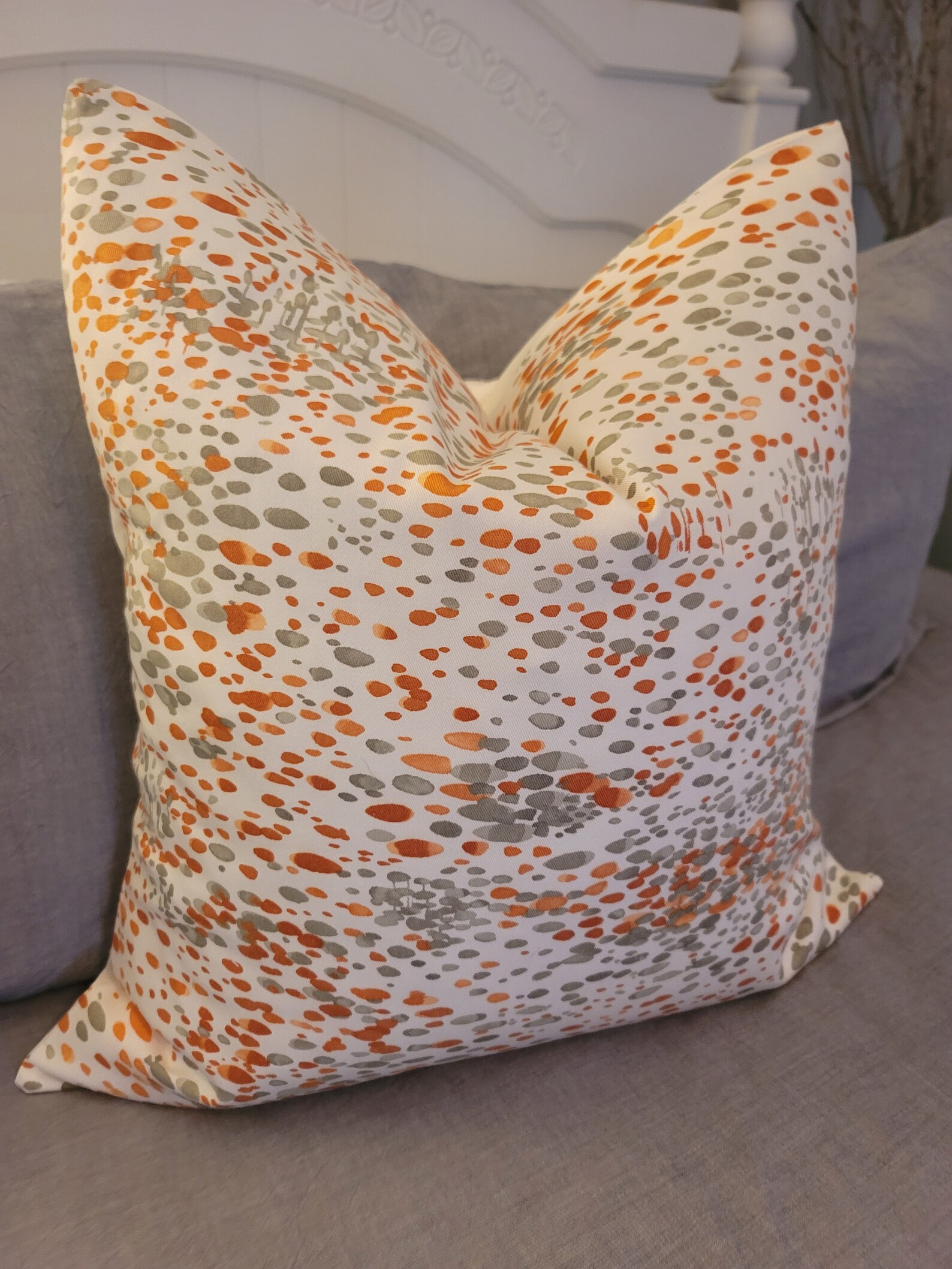 2 Color Options: Persimmon Rust Terra Cotta/blue Grey taupe - Etsy