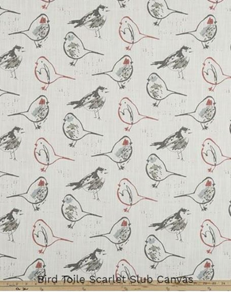 3 Color Options. Blush, Scarlet, Regal Blue Toile Birds. Pillow Covers ...