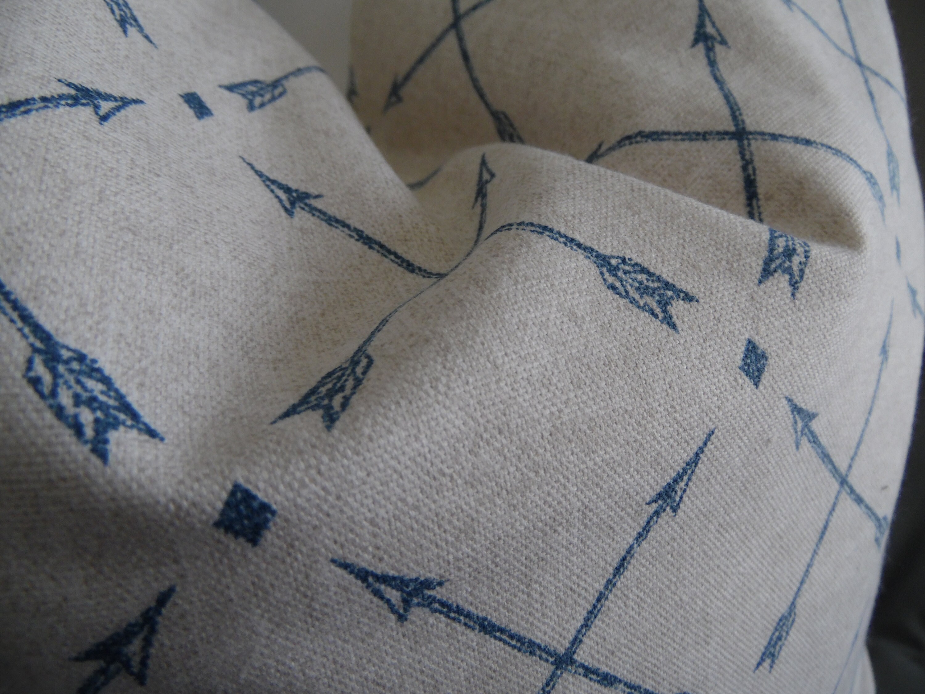 Arrows.shades of Natural.tan.or Blue on Natural. Pillow | Etsy