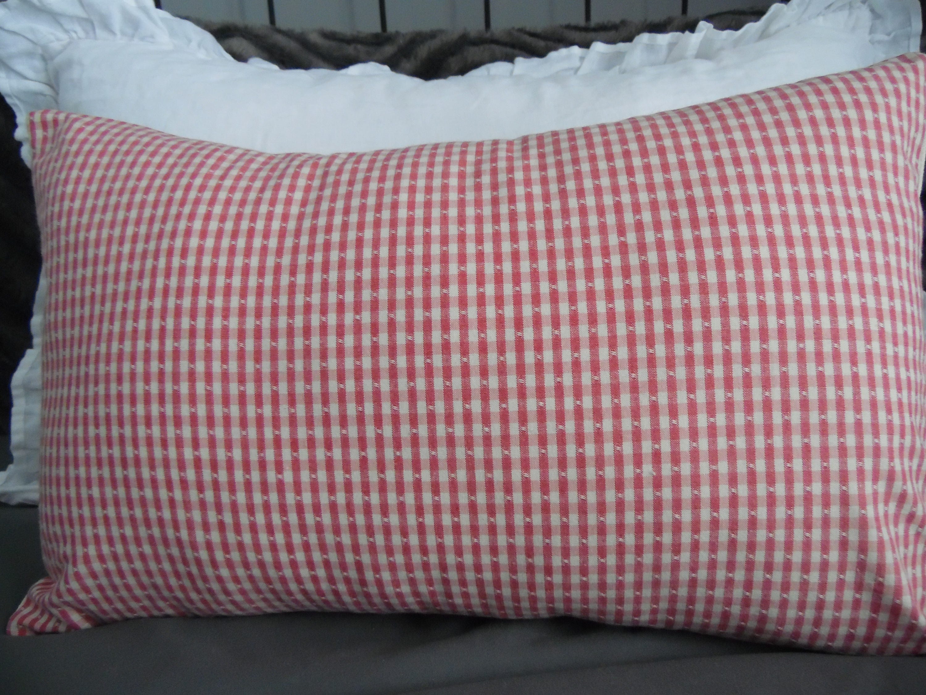 Laurel Check.red/cream.check Pillow Cover.red - Etsy