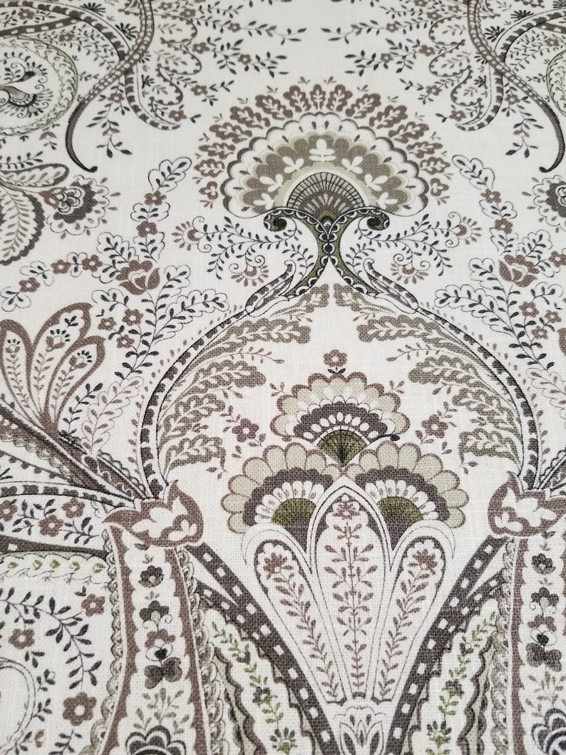 Linen Paisley Pillowcovers.browns.ivory.toss Pillows.throw | Etsy