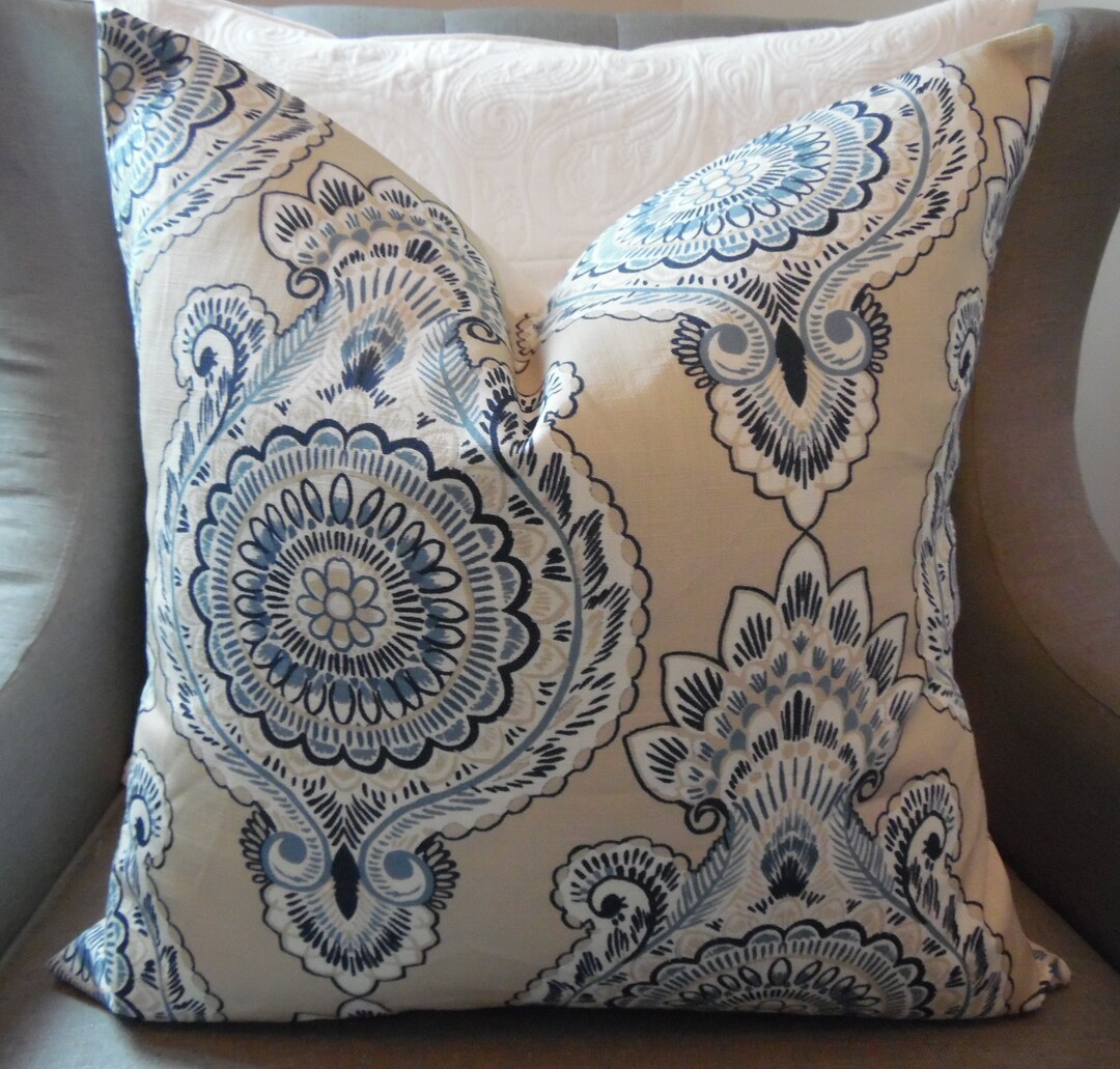 LINEN Blend.naturals.blues.pillow Covers.slipcovers.toss Pillow.accent ...