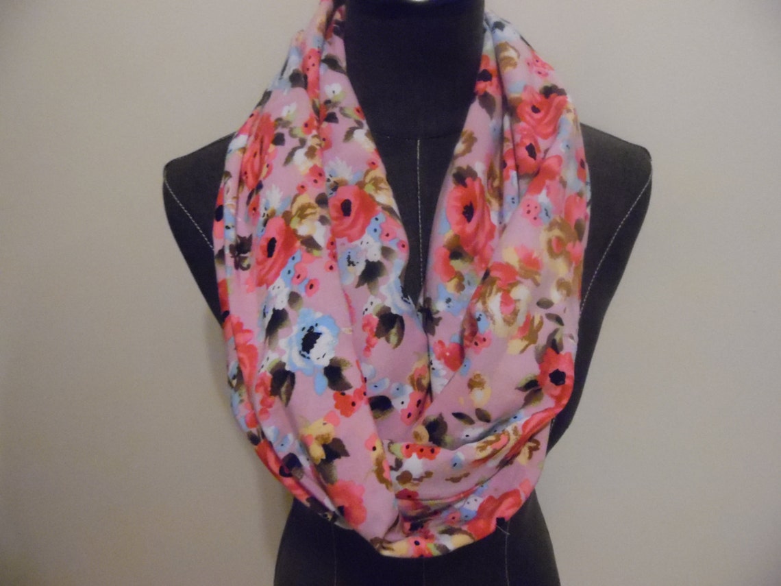 Infinity Scarf. Multi Floral.scarf.rayon Infinity Scarf.gift | Etsy