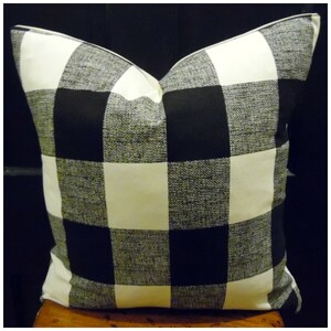 Macon Black and Cream Buffalo Check.toss Pillows.throw Pillows ...