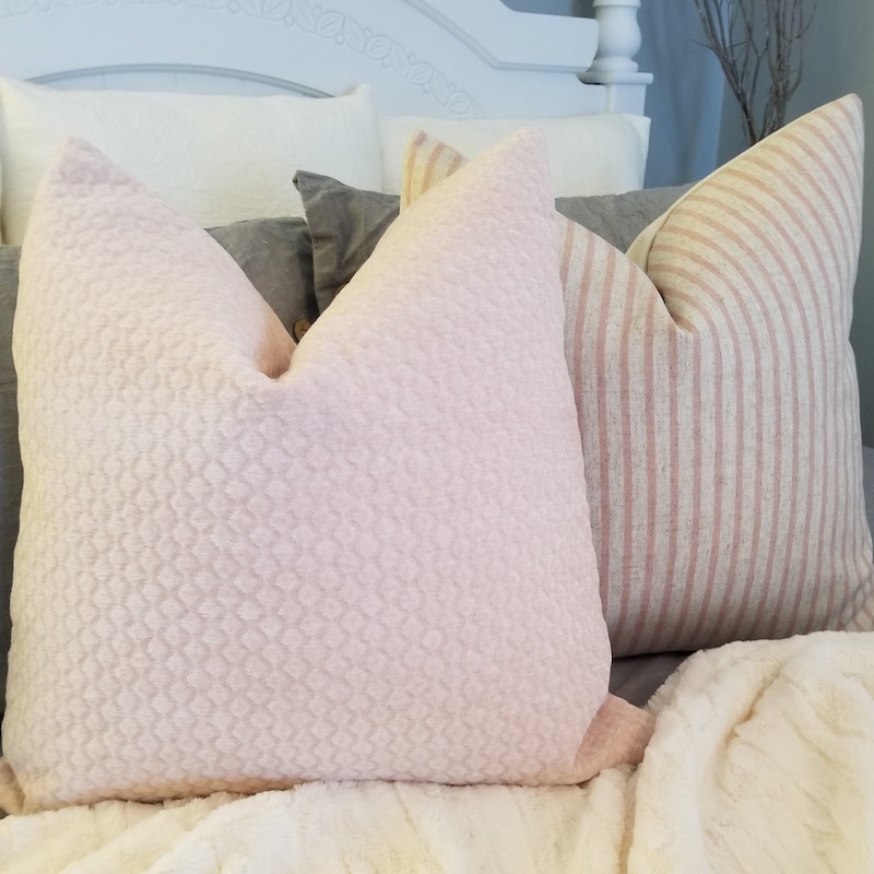 Pink Chenille Pillow - Etsy