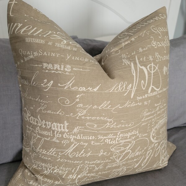 French Script Pillow - Etsy