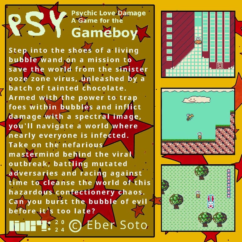 Prototype PSY: Psychic Love Damage - Homebrew Game for Game Boy & Color ...