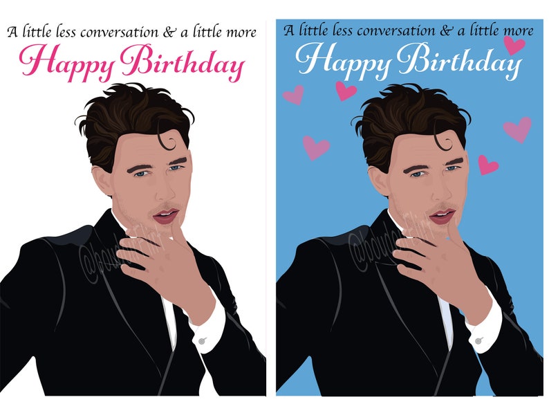 Austin Butler Birthday Card Elvis Personalised Happy - Etsy