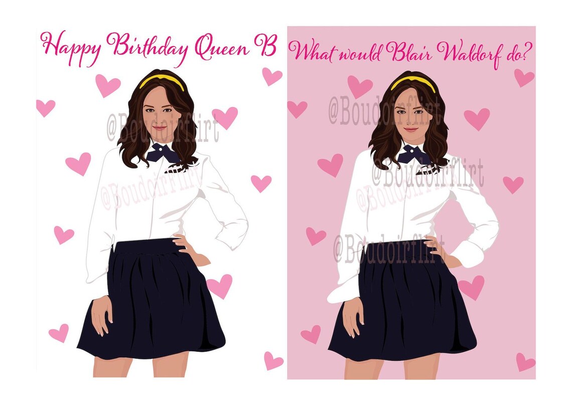 Personalised Gossip Gurl Blair Waldorf Birthday Greeting Card for Girl ...