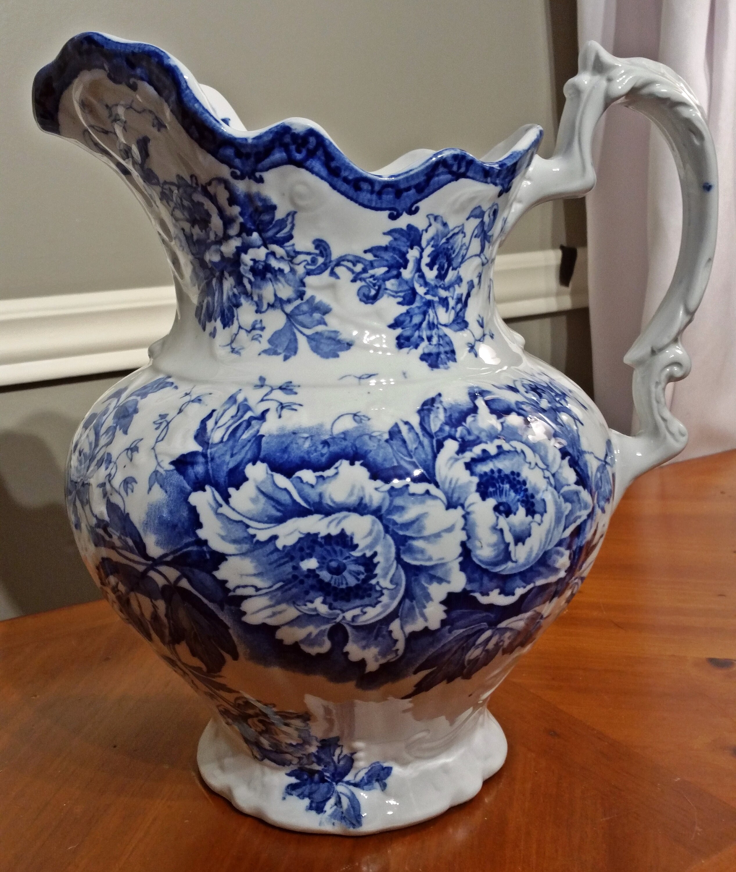 C. 1900 Blue Transferware Jug and Basin Set by F. Winkle/colonial ...