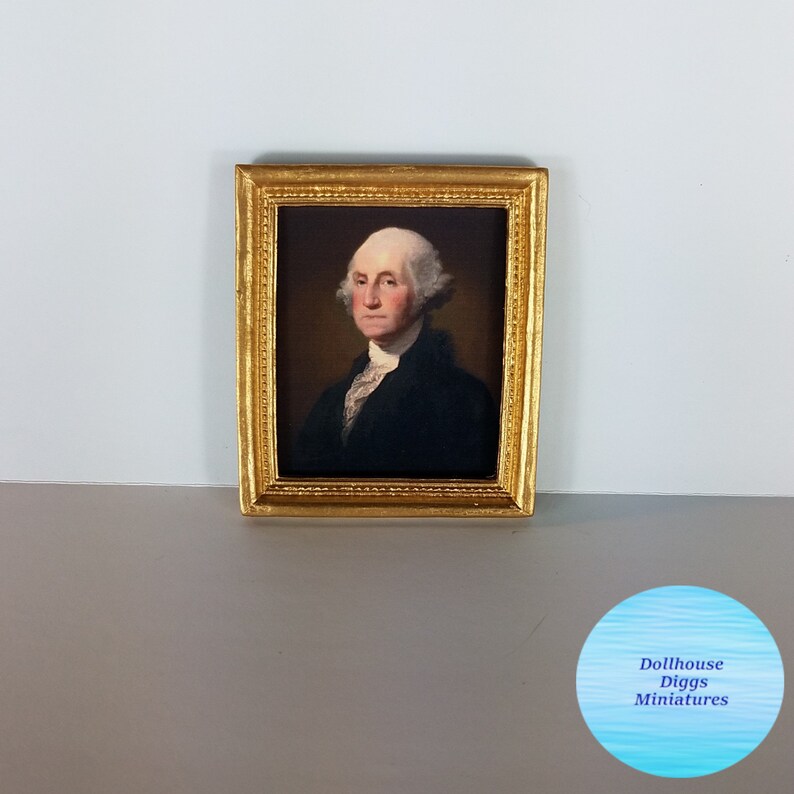 Miniature Art Picture Print President George Washington - Etsy