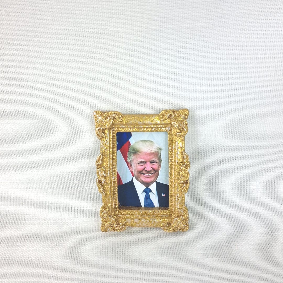 Miniature Framed Picture President Donald Trump MAGA 1:12 Dollhouse Art ...