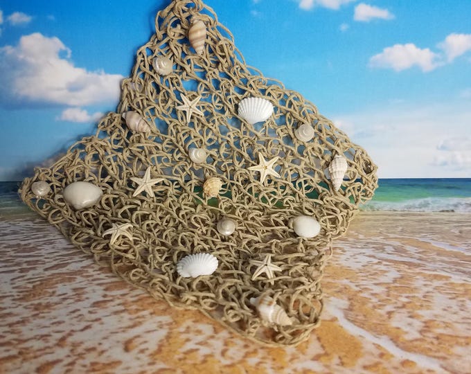 Small Dollhouse Miniature Fishing Net Natural Shells, Real Starfish and ...