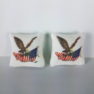 Miniature Decorative Throw Pillow Eagle & Flag Fourth July Americana ...