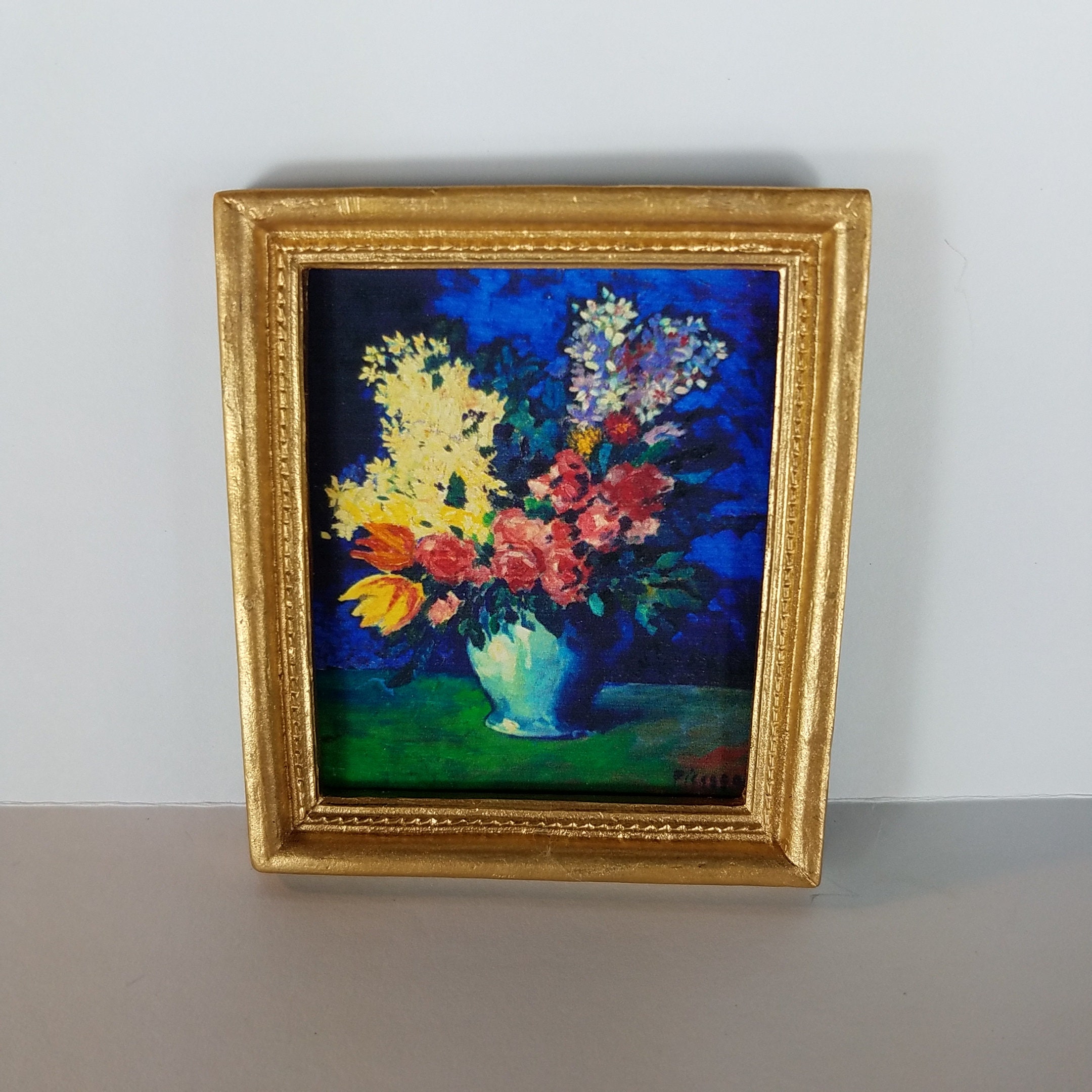 Miniature Picture Pablo Picasso Flowers Blue Vase Dollhouse - Etsy