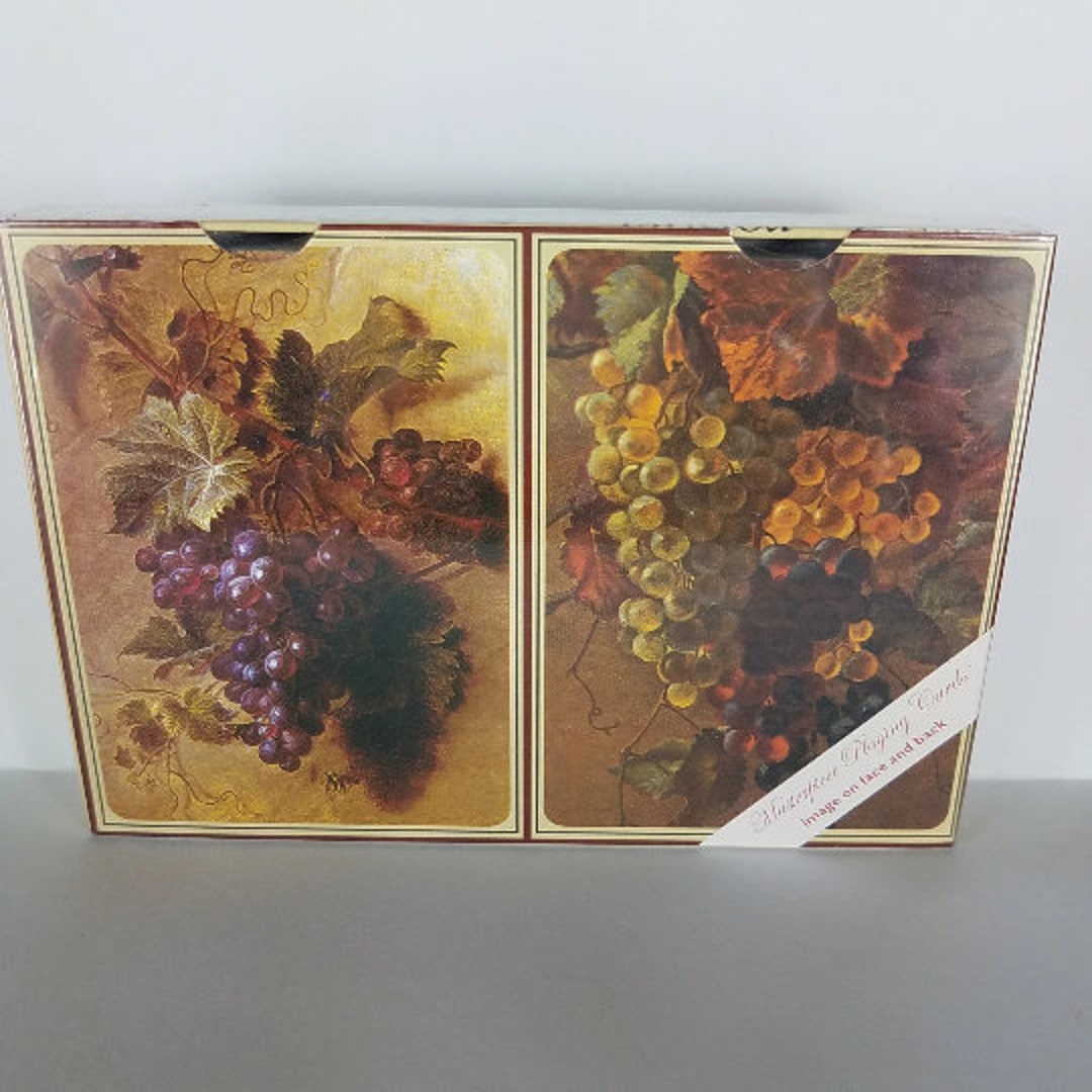 Sealed Double Deck Playing Cards Botanical Grapes Double Sided Vintage ...