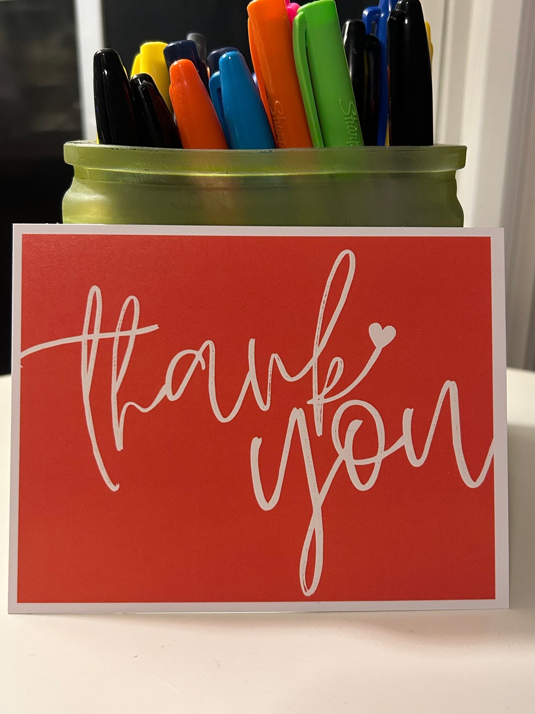 Cute Orange Thank You Postcards for Weddings Showers Business Bulk ...