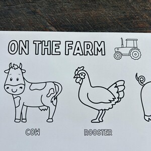 Coloring Placemat for Kids on the Farm Barn Horse Goat Cow Pig Duck ...