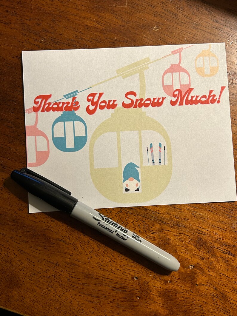 Fun Thank You Notes Gnome Snow Magical Postcard Insert Cards Postcards ...