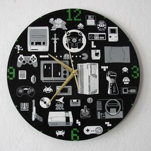 Retro Video Games Painted Vinyl Record Clock, Wall Clock. Gift for ...