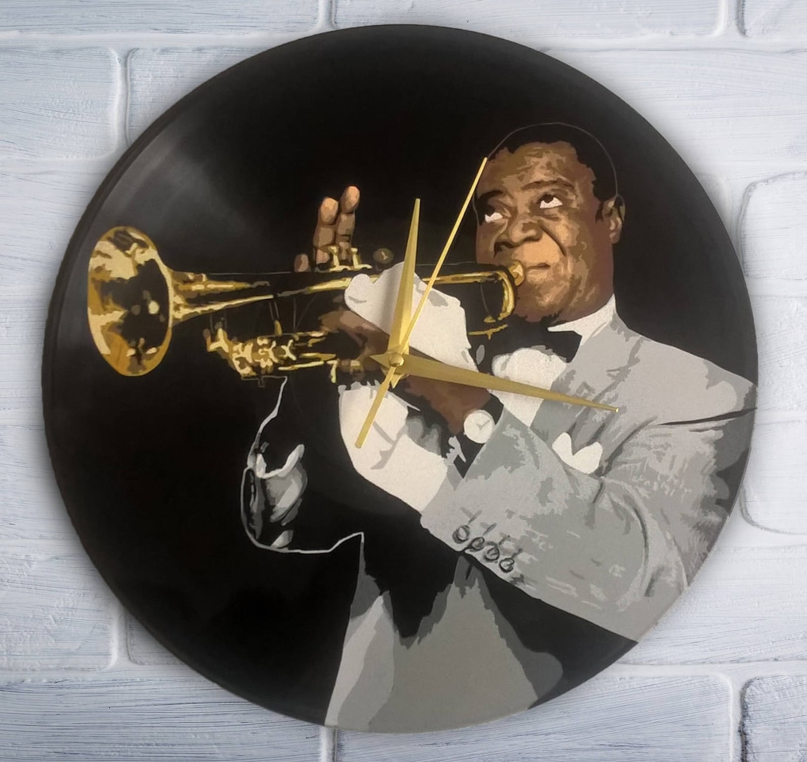 Louis Armstrong Painted Retro Vinyl Record Clock. Wall Clock | Etsy
