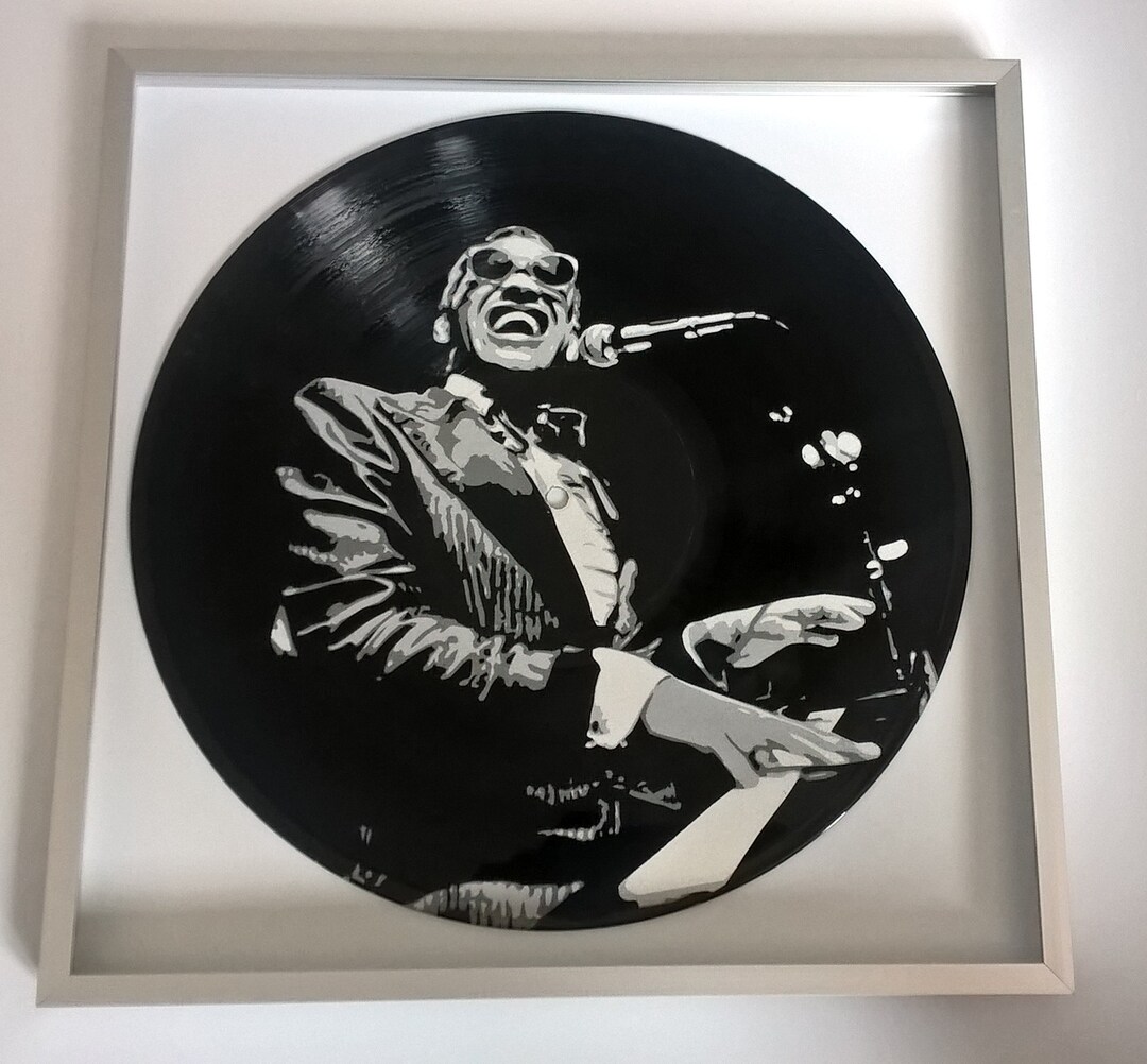 Ray Charles Painted on Vinyl Record - Framed and Ready to Hang. Vinyl ...