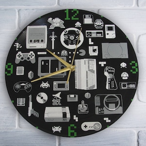 Retro Video Games Painted Vinyl Record Clock, Wall Clock. Gift for ...