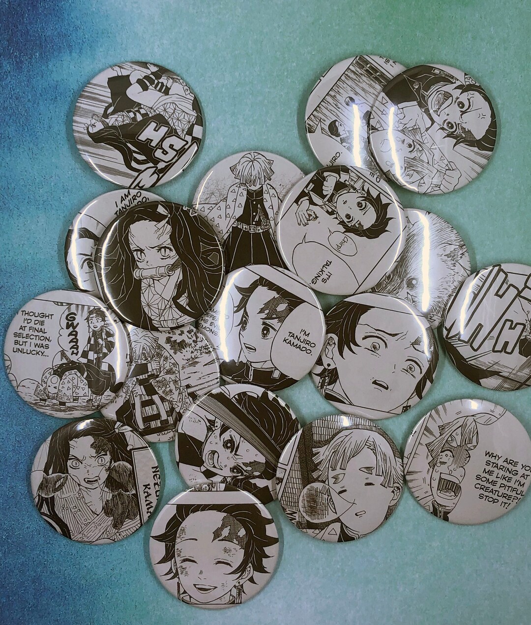 Kny Manga Pins (large); Anime Pins; Anime Badges; Blind Bag Pins ...