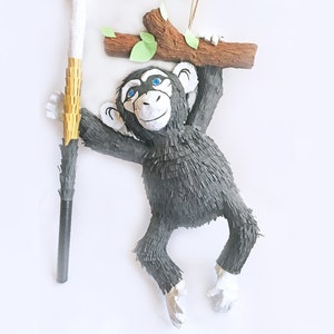 Monkey Pinata Monkey Birthday Party Monkey Party Jungle Party Zoo ...