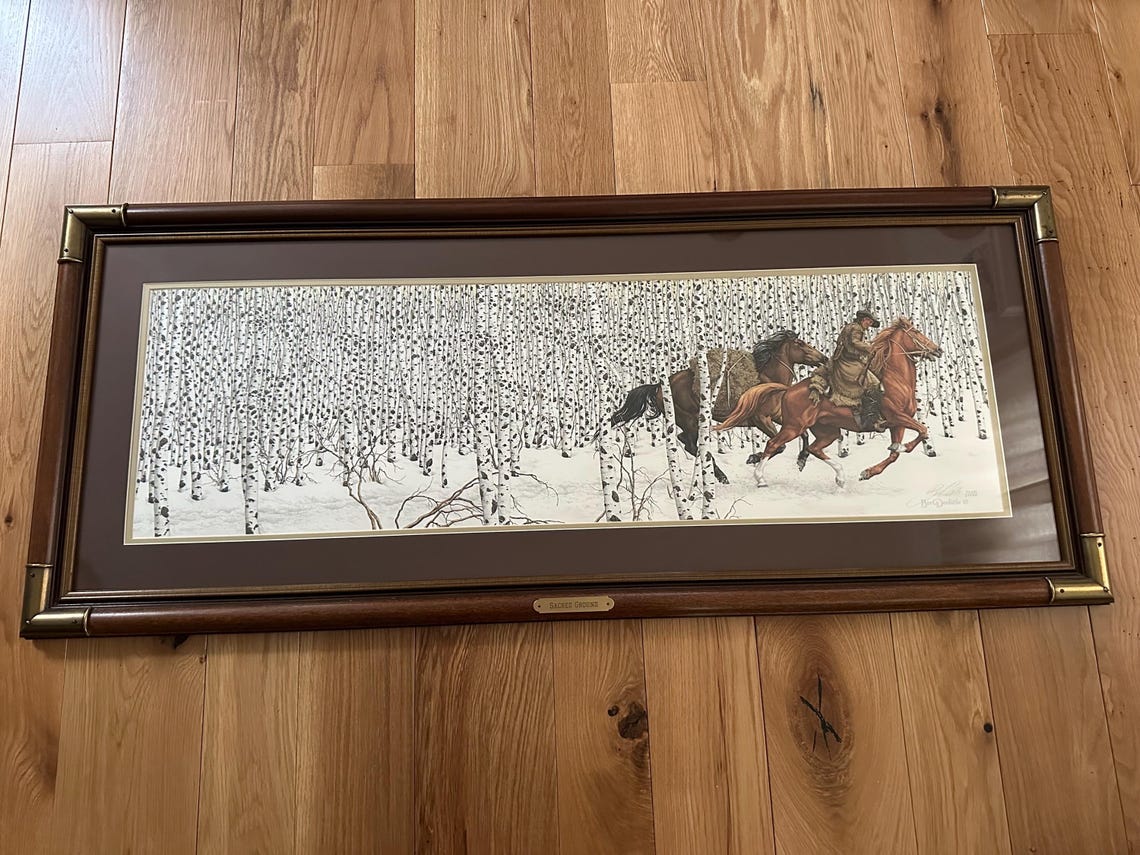 Vintage Large Artist Signed Limited Art Print Bev Doolittle Sacred ...