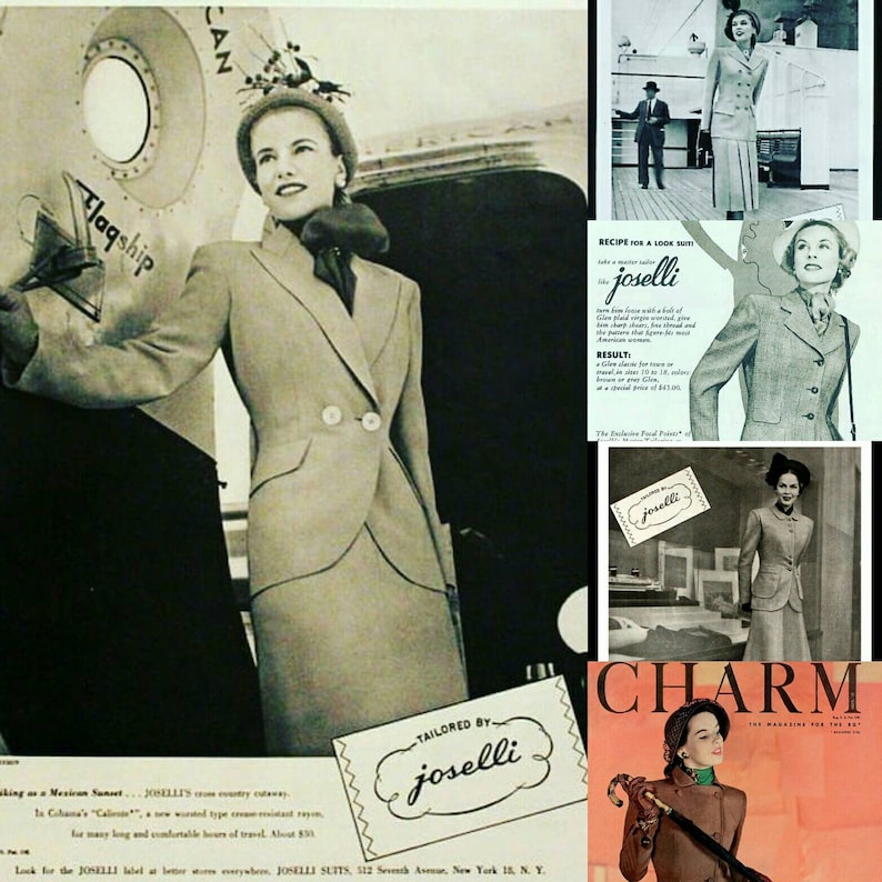 Vintage 1940s Wool Joselli Skirt Suit Khaki Tan Gray Light | Etsy