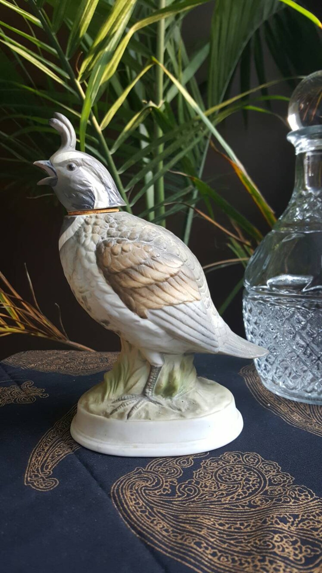 Vintage 1970s Quail Bird Decanter, Ceramic Figurine, Wine Barware Bar ...