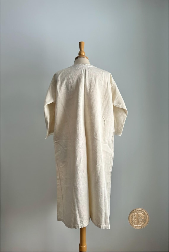 Antique vintage cream cotton muslin nightgown, dress,… - Gem