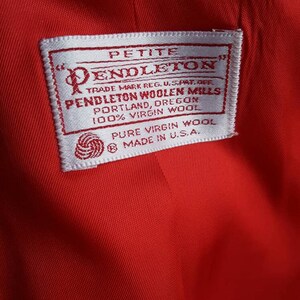Vintage 1990s Does 1960s Red Pendleton Wool Dress Suit; Pencil Skirt ...