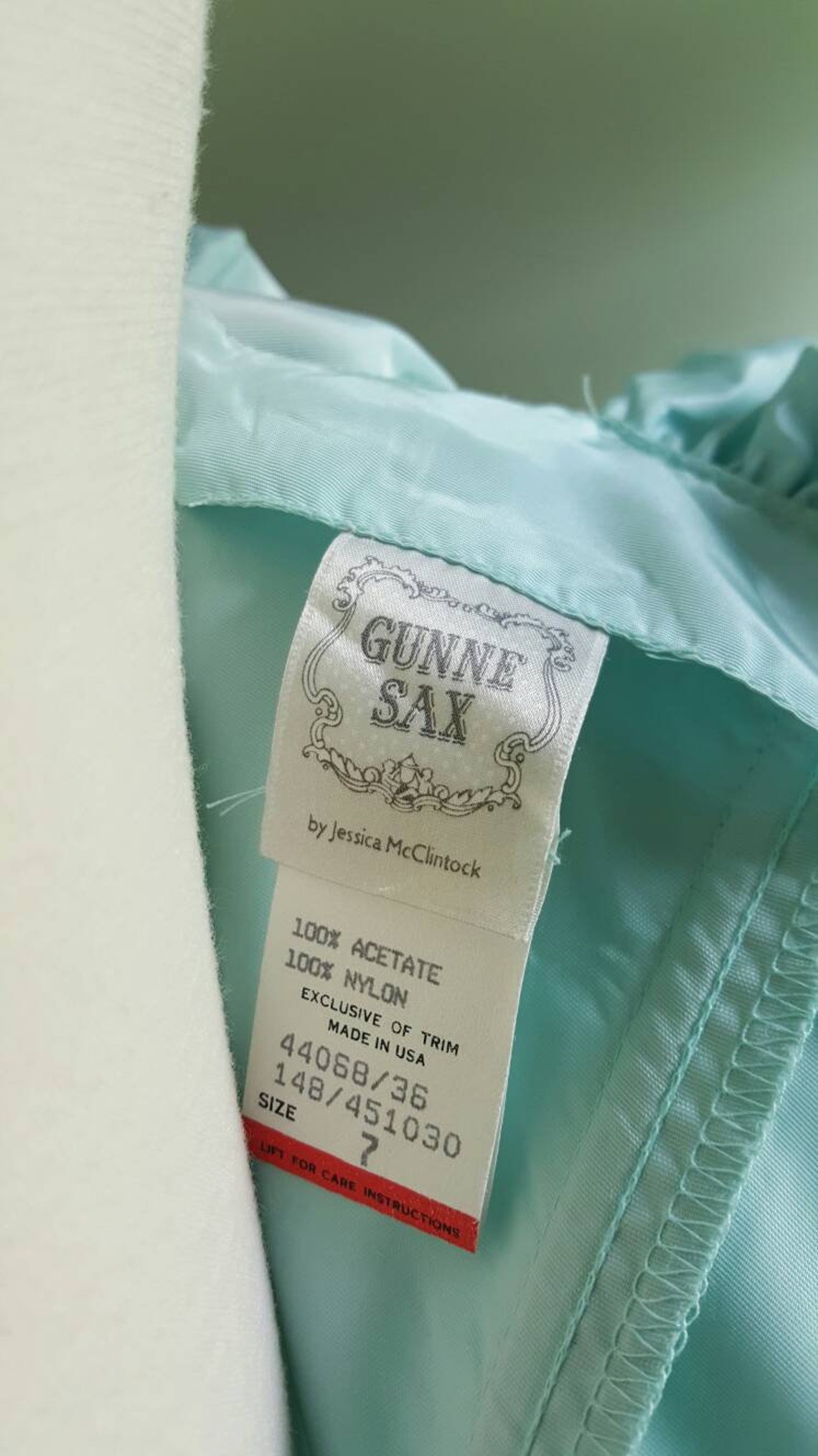 Vintage 1970s 1980s pale baby aqua blue Gunne Sax dress | Etsy