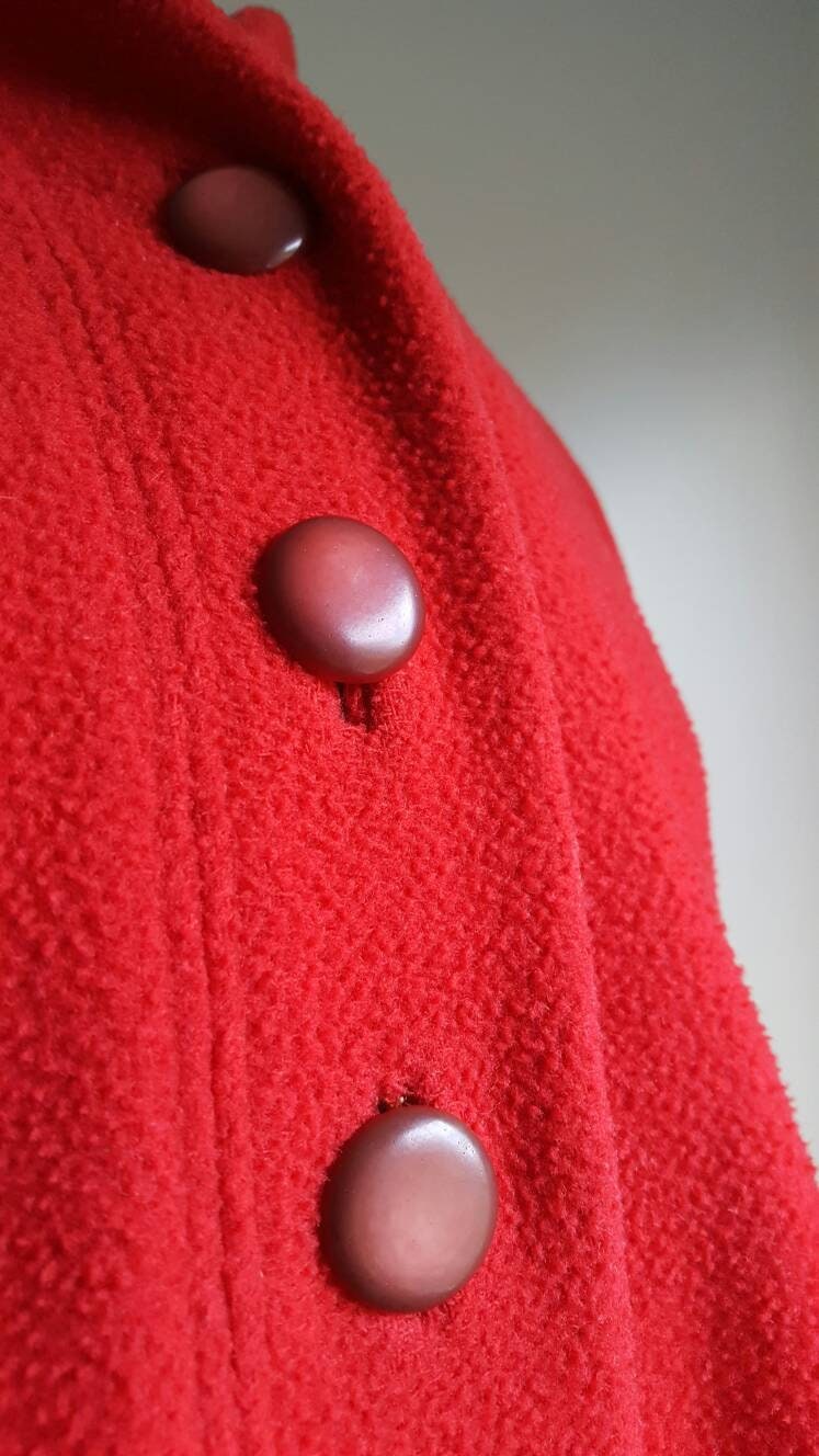 Vintage Late 1940s Early 1950s Bright Red Nubby Wool Swing | Etsy