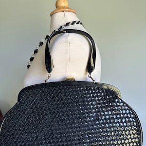 Vintage 1950s 1960s Large Black Checkerboard Purse, Handbag, Formal ...