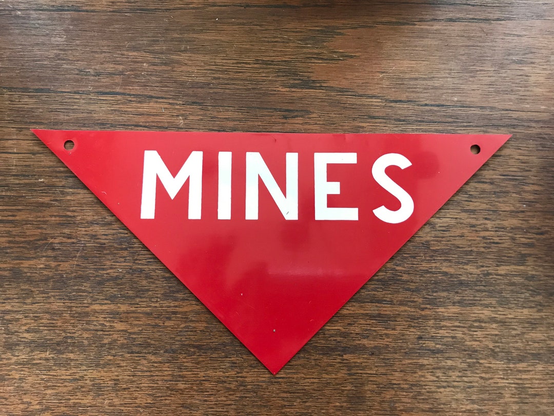 Vintage Military NOS Mines Sign 1966 - Etsy
