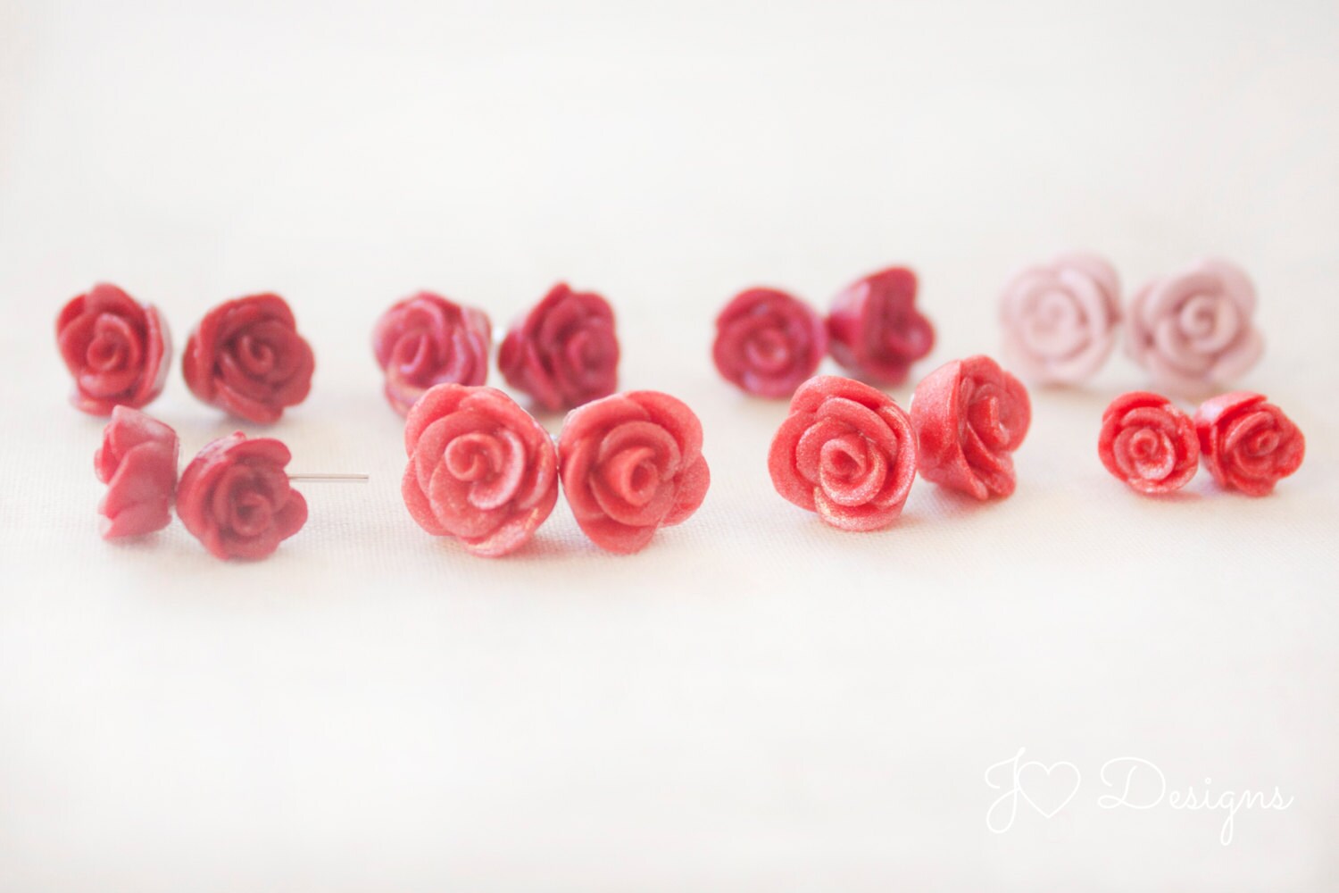 Rose Studs Rose Earrings Rose Jewelry Stud Earrings Custom - Etsy