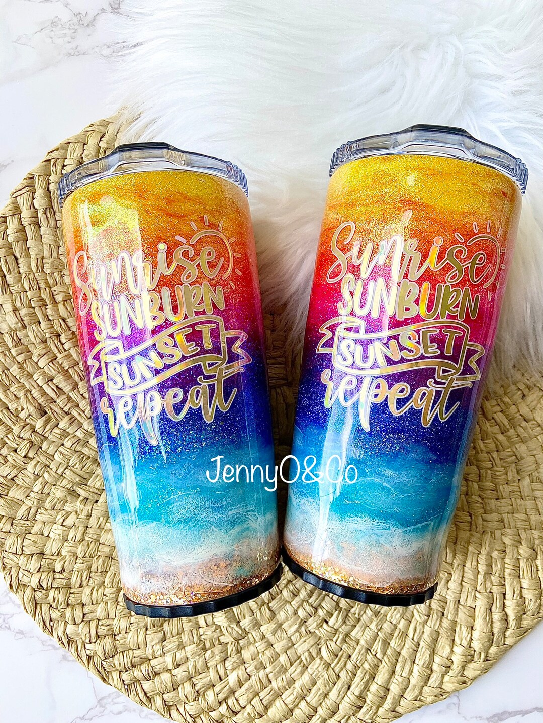 Sunrise Sunburn Sunset Repeat, Sunset Beach Tumbler, Sunset Tumbler ...