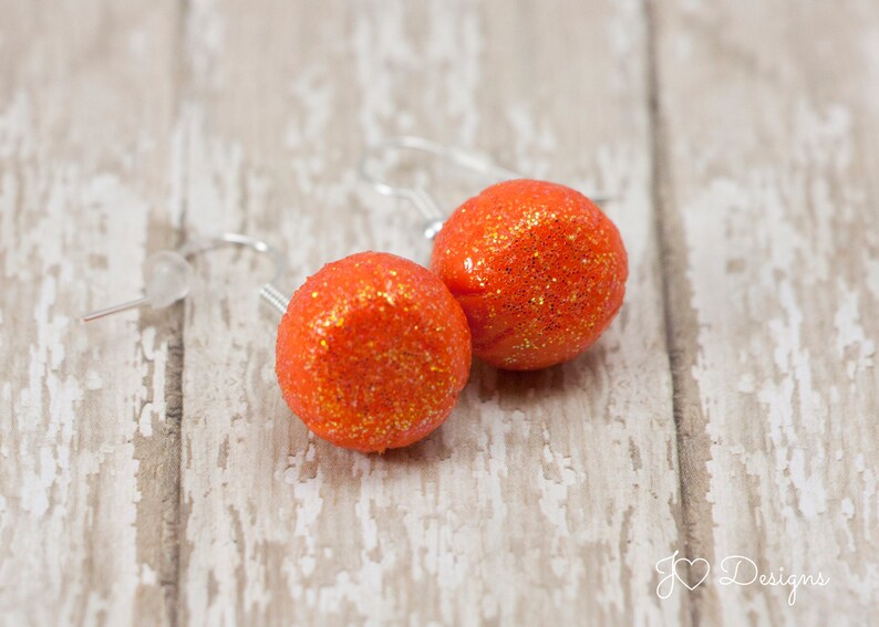 Glitter Pumpkin Earrings Pumpkin Earrings Fall Earrings | Etsy