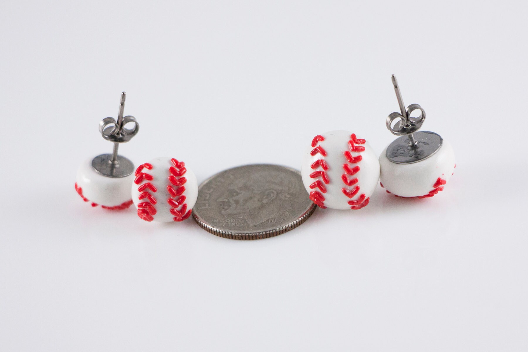 Baseball Earrings Baseball Studs Baseball Stud Earrings | Etsy