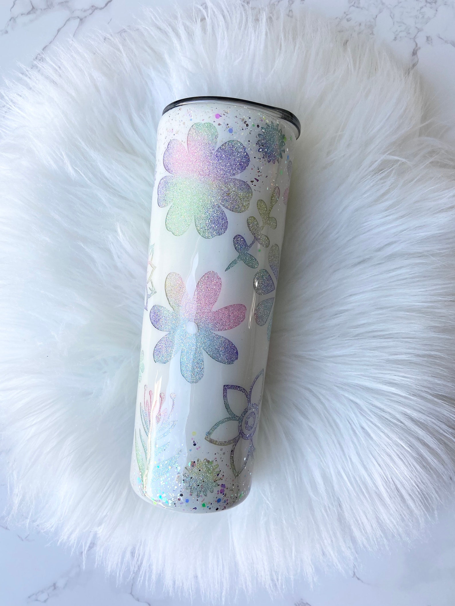 Spring Tumbler, Floral Tumbler, Pastel Floral Tumbler, Pastel Spring ...