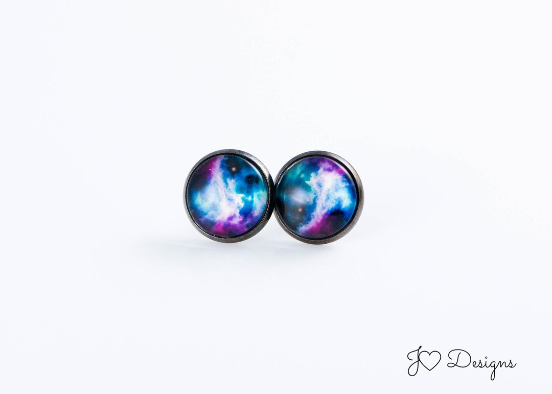 Nebula Studs, Nebula Earrings, Nebula Jewelry, Geek Earrings, Galaxy ...